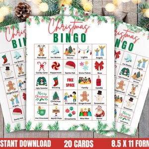 Christmas Bingo Printable, Christmas Family Fun, Christmas Game ...