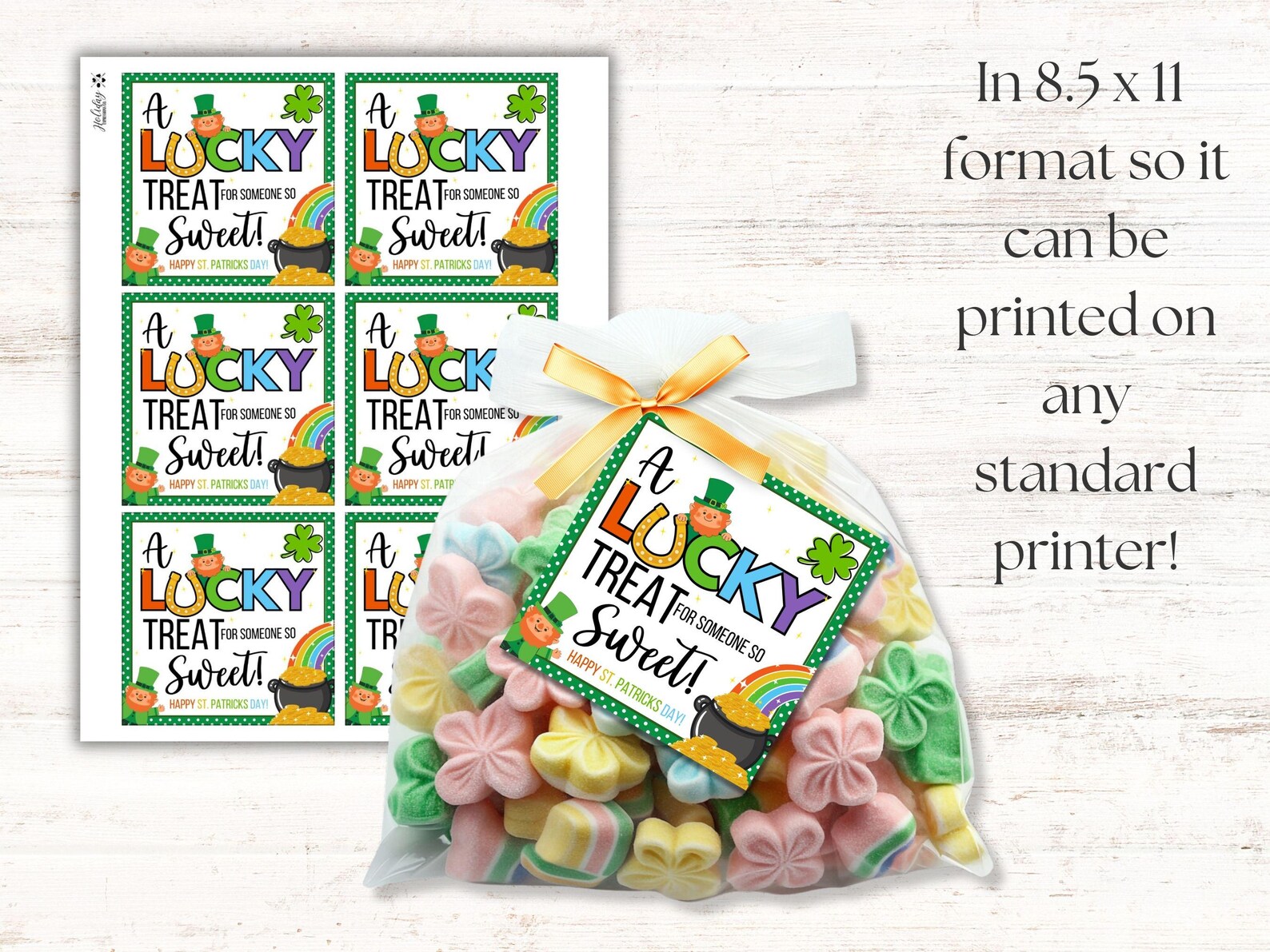 St. Patrick's Day Lucky Treat Tag Printable Candy Thank You Tag St ...