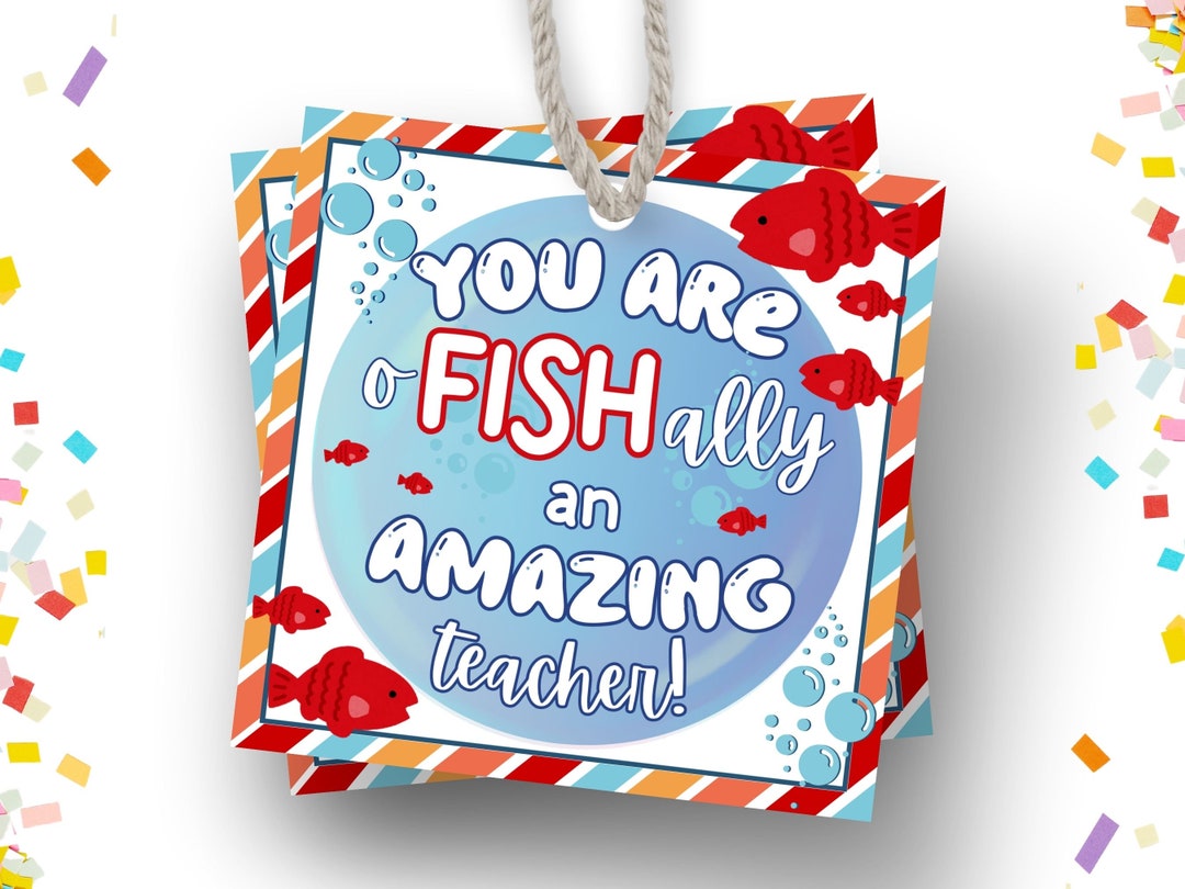 Teacher Appreciation Candy Fish Gift Tags Thank You Teacher Gift Tag ...