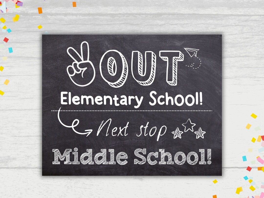 Next Stop Middle School Sign Printable Chalkboard Middle School Sign ...