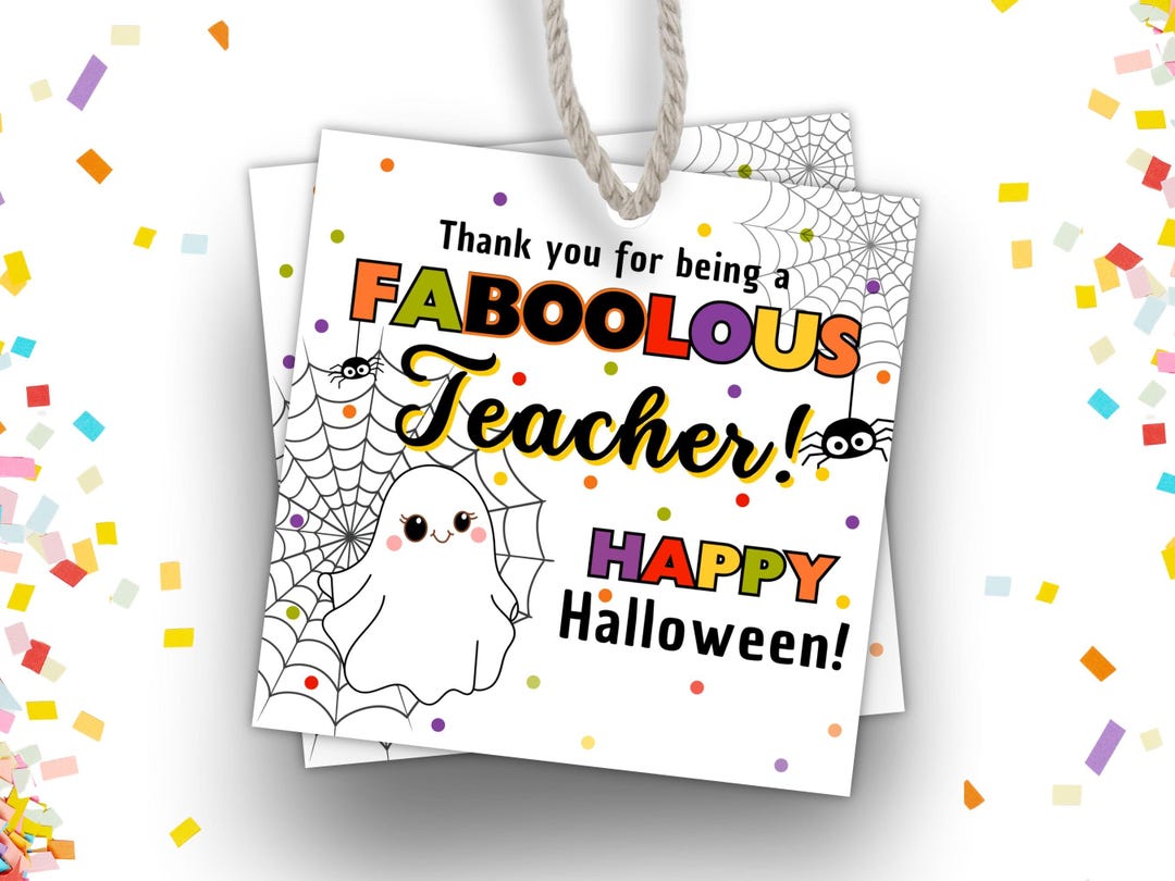 Teacher Boo Basket Tag Halloween Teacher Appreciation Tag Teacher ...