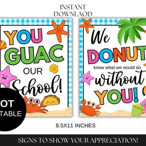 Beach Teacher Appreciation Sign Bundle Theme Ideas Weekly Theme Beach ...