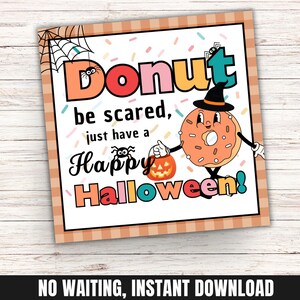 Halloween Donut Tag Halloween Appreciation Donut Tag Teacher ...