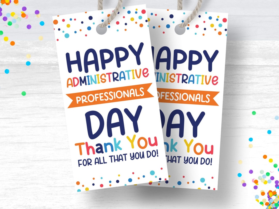 Administrative Professionals Day Gift Tag Printable Employee Thank You ...