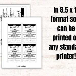 Exam Survival Kit Gift Printable Exam Prep Survival Gift Final Exam ...