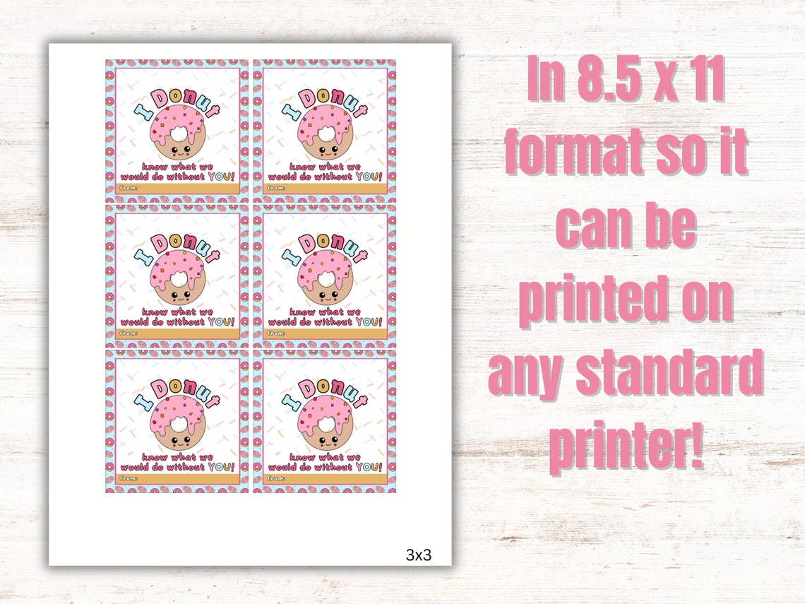 Donut Appreciation Gift Tag Staff Appreciation Donuts Gift Tag Teacher ...