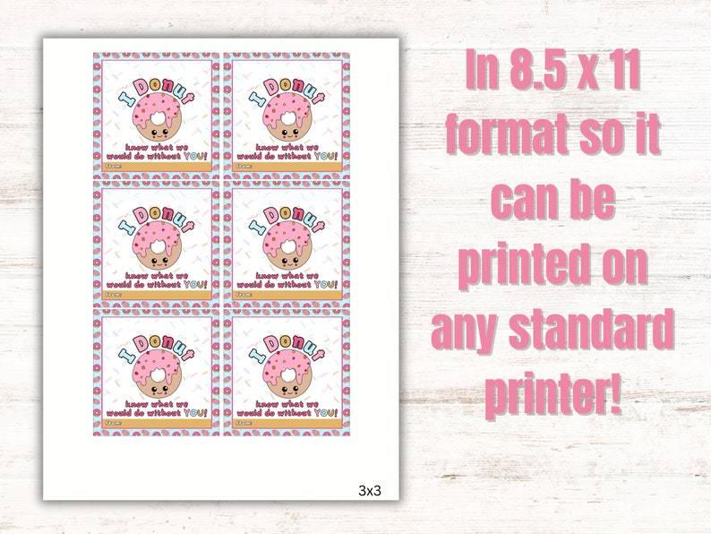 Donut Appreciation Gift Tag Staff Appreciation Donuts Gift Tag Teacher ...