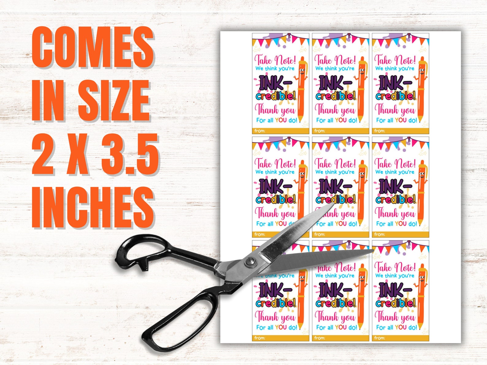 Pen Thank You Gift Tag Teacher Staff Appreciation Week Gift Tag ...