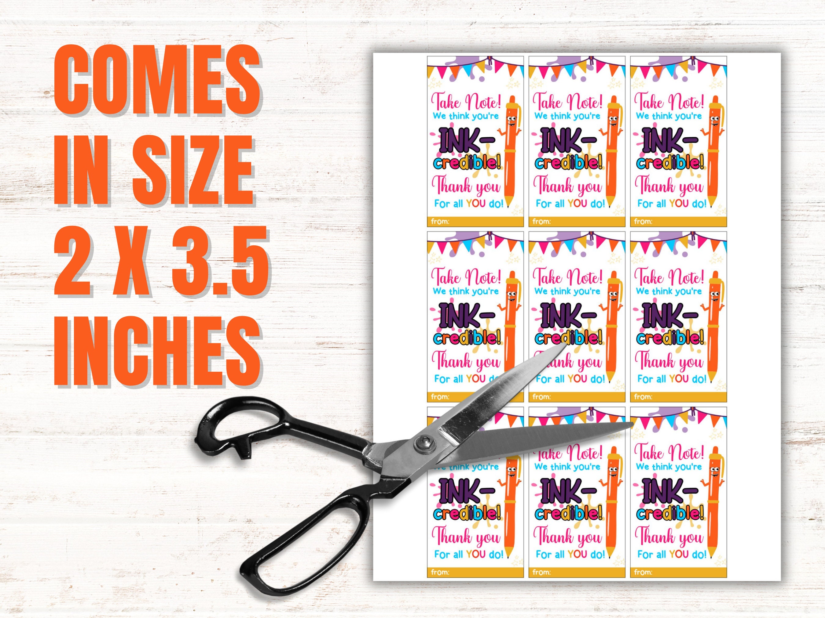 Pen Thank You Gift Tag Teacher Staff Appreciation Week Gift Tag ...