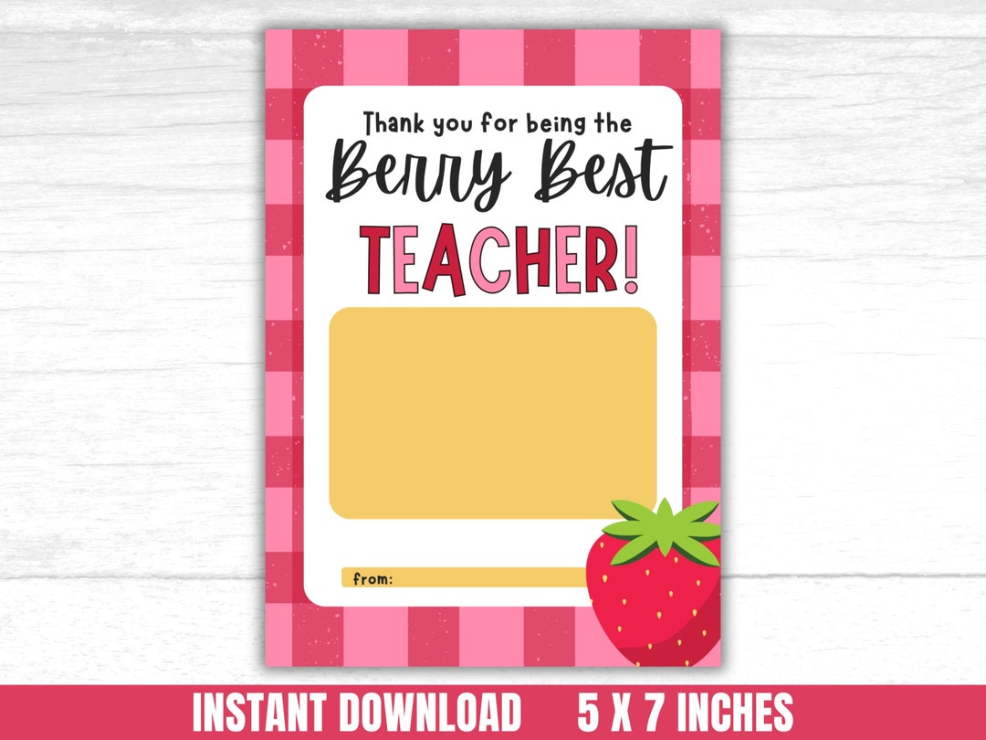 Berry Best Teacher Appreciation Gift Card Holder Primary Teacher ...