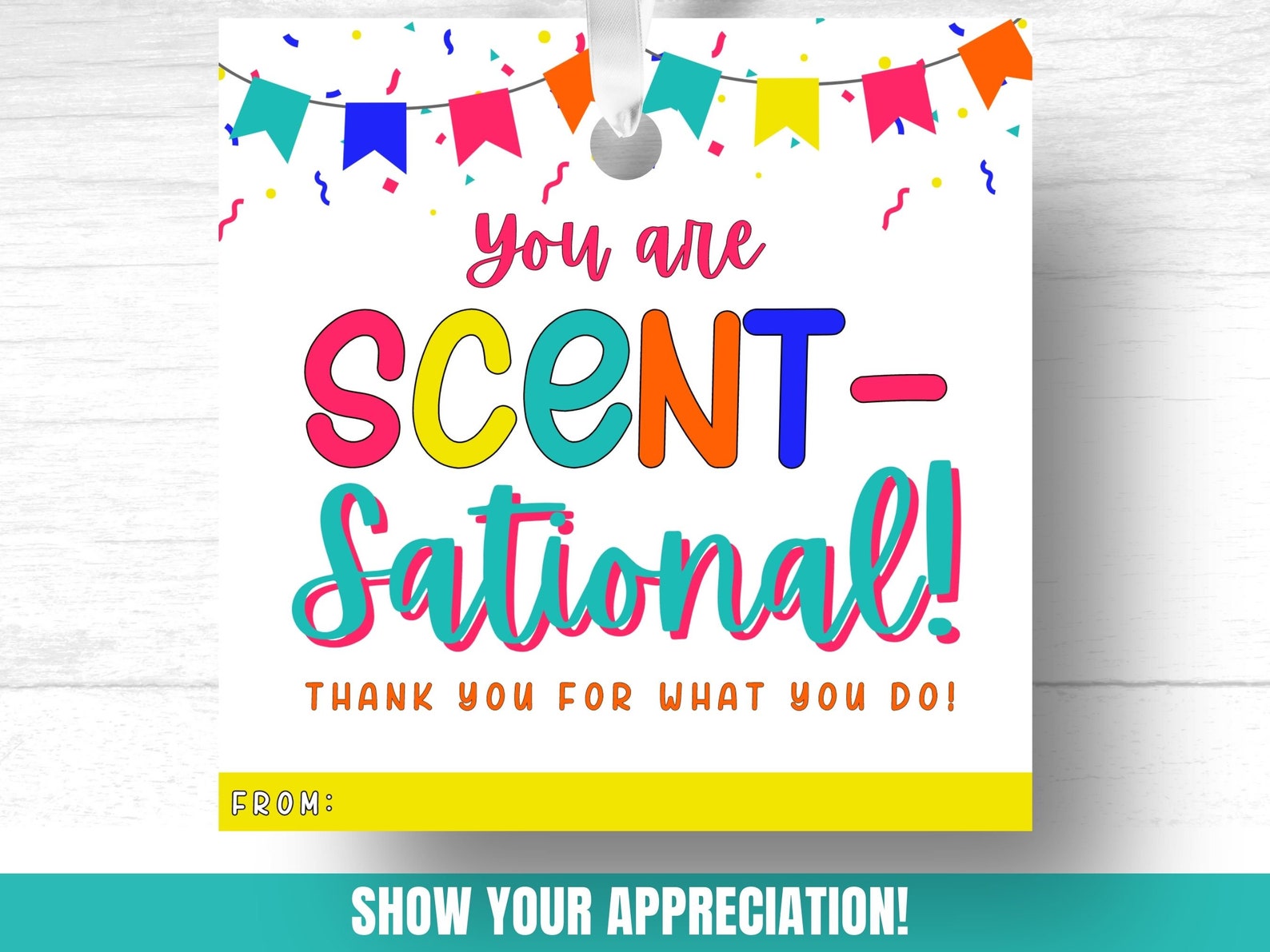 Candle Gift Tag Teacher Appreciation Scent-sational Tag Candle Gift ...