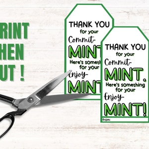 Mint Tags Staff Appreciation Teacher Appreciation Gift Tags Chewing Gum ...