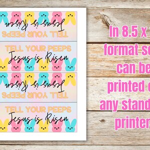 Jesus is Risen Tell Your Peeps Treat Bag Toppers, Easter Treat Bag ...