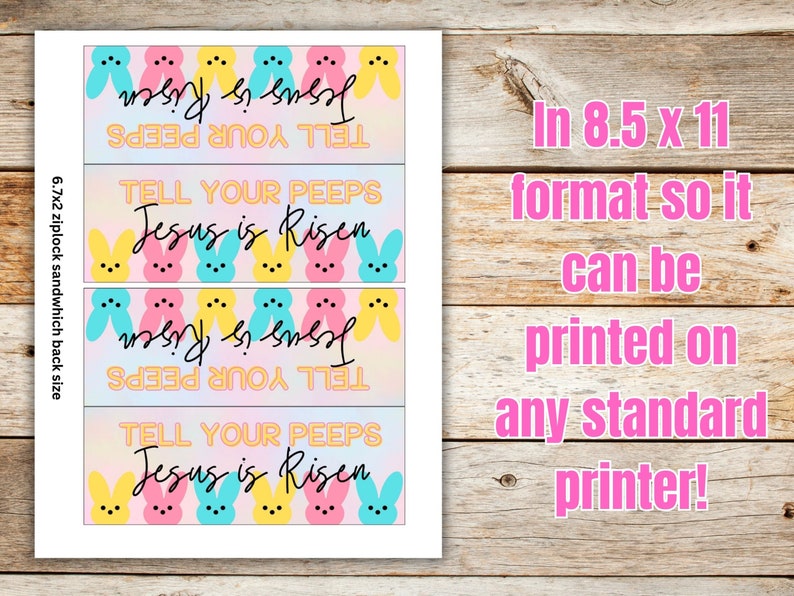 Jesus is Risen Tell Your Peeps Treat Bag Toppers, Easter Treat Bag ...