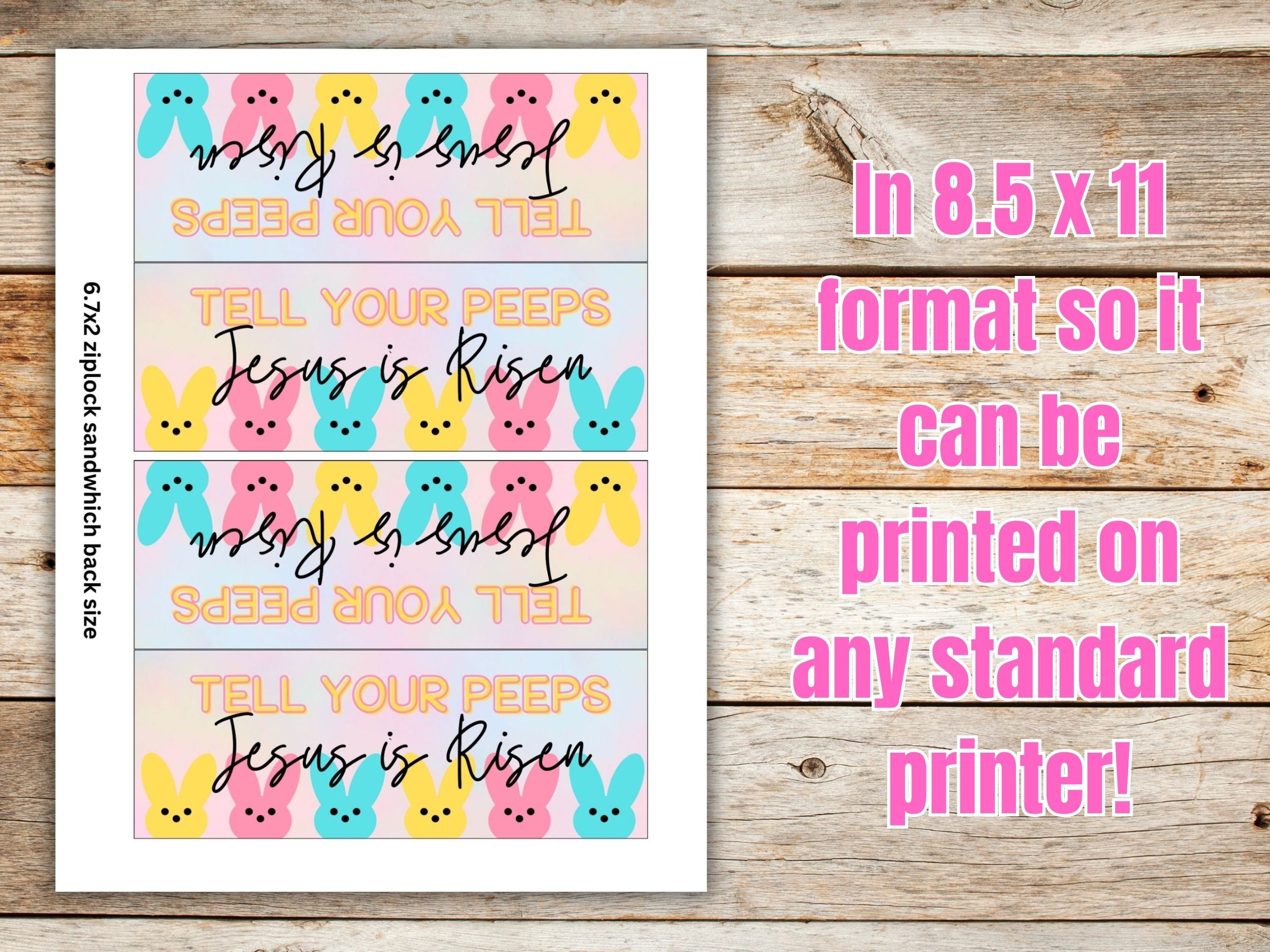 Jesus is Risen Tell Your Peeps Treat Bag Toppers, Easter Treat Bag ...