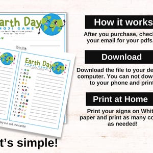 Earth Day Emoji Games Printable Fun Classroom Earth Day Activity for ...