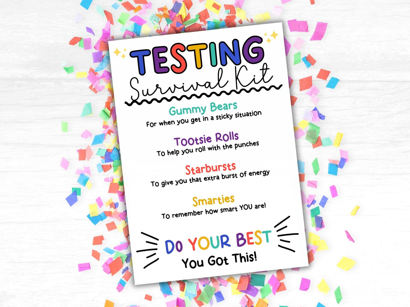 Testing Survival Kit Tags Student Encouragement Testing Classroom Treat ...