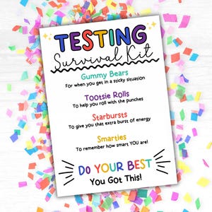 Testing Survival Kit Tags Student Encouragement Testing Classroom Treat ...
