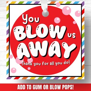 Printable Appreciation Tag for Gum Teacher Appreciation Tag Employee ...