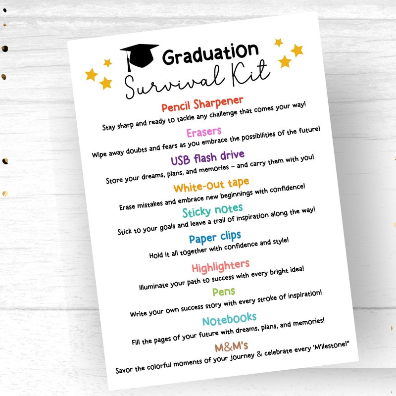 Graduation Survival Kit - Etsy