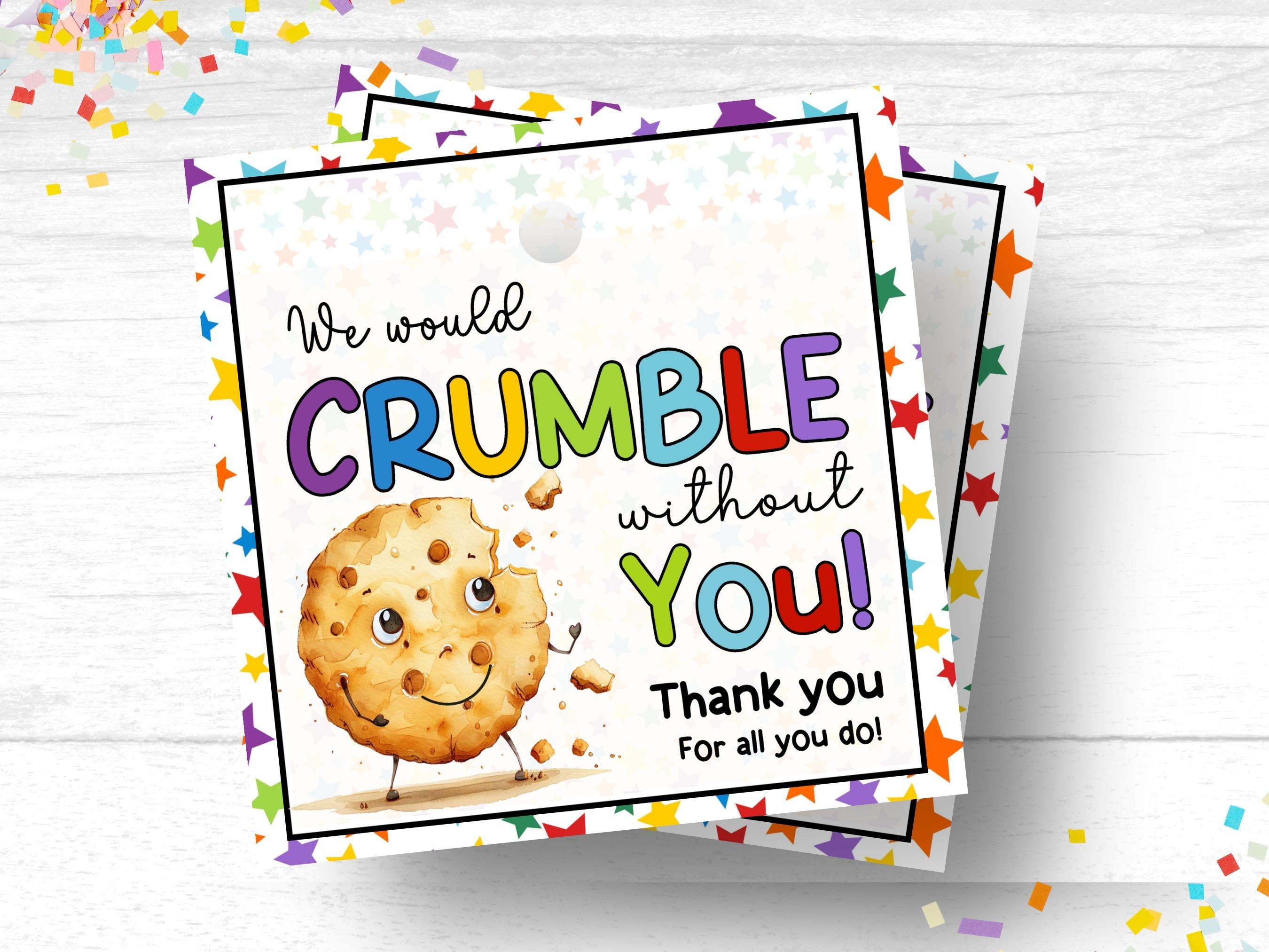 Cookie Gift Tag Teacher Appreciation Cookie Crumble Employee ...