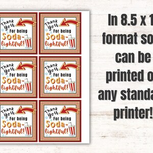 Soda Gift Tag Teacher Appreciation Tags Staff Appreciation Soda ...