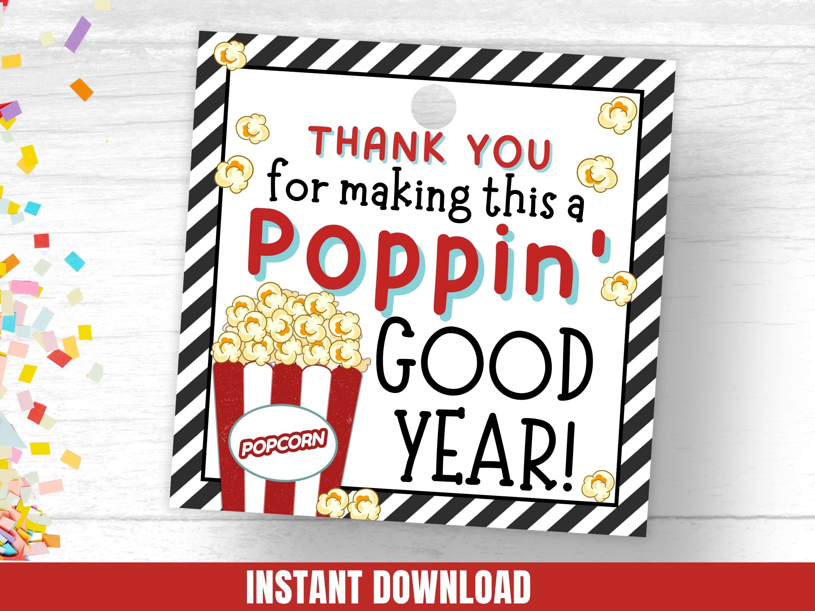 End of the Year Popcorn Tag Teacher Appreciation Tag End of Year Last ...