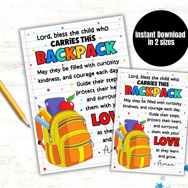 Blessing of the Backpack Tags - Etsy