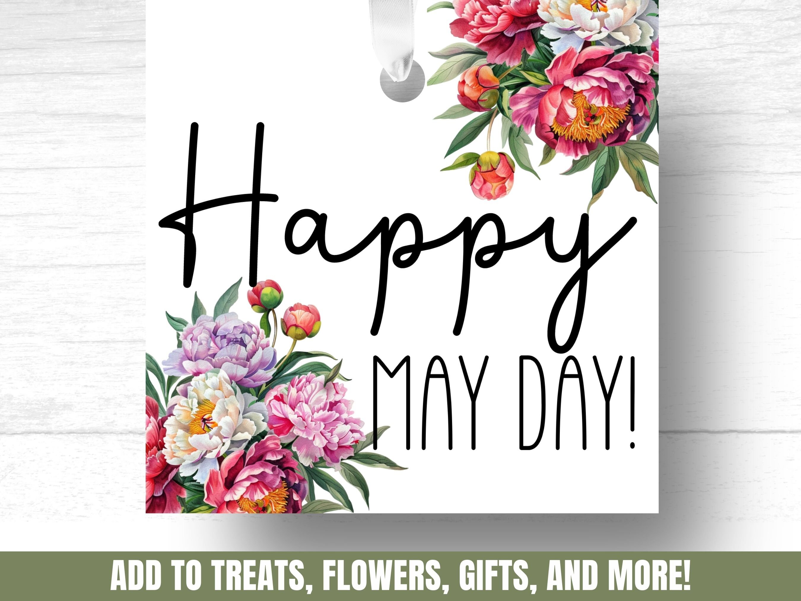 May Day Gift Tags Printable May Day Flower Tags Happy May Day Favor ...