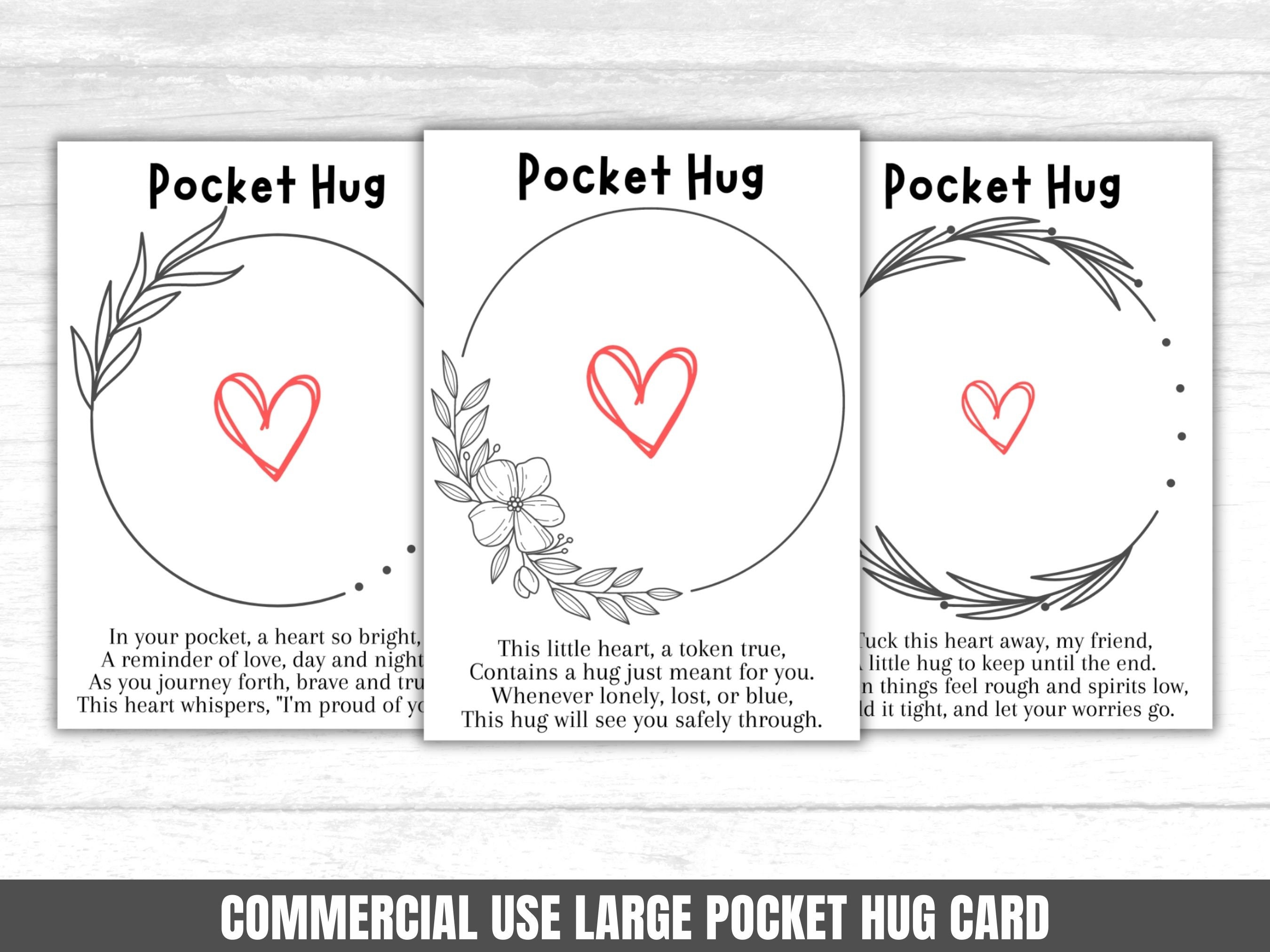 Printable Card for Pocket Hug Pocket Hug Heart Card Template Card ...