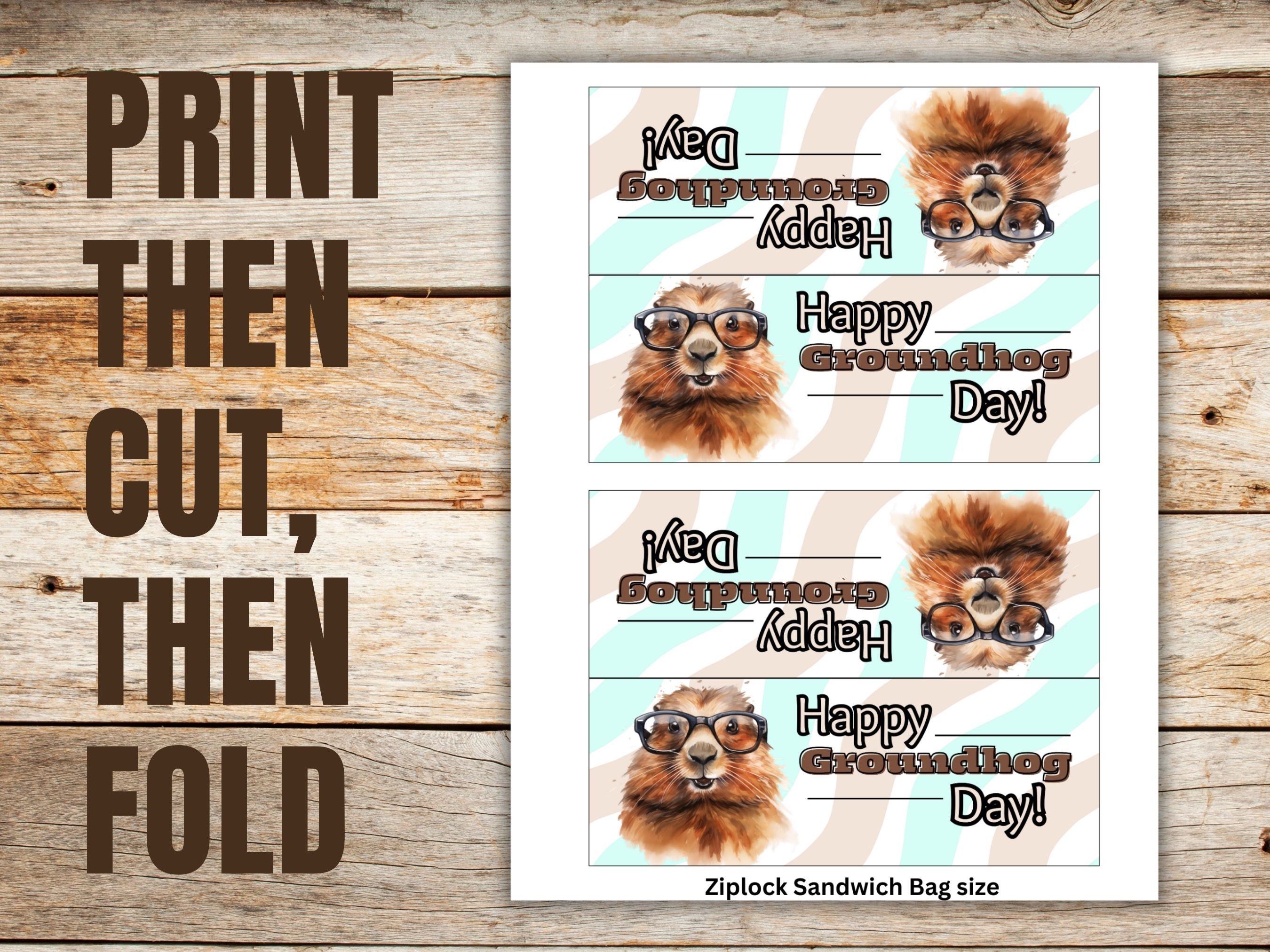 Groundhog Day Bag Toppers Printable, Treat Bag Toppers for Classroom ...