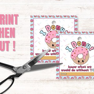 Donut Appreciation Gift Tag Staff Appreciation Donuts Gift Tag Teacher ...