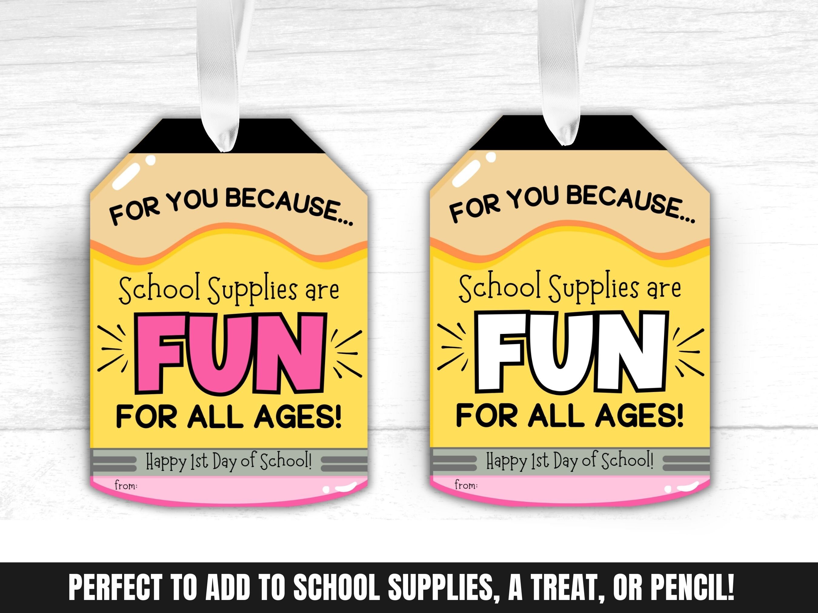 Back to School Tag Printable First Day of School Pencil Tag Teacher ...