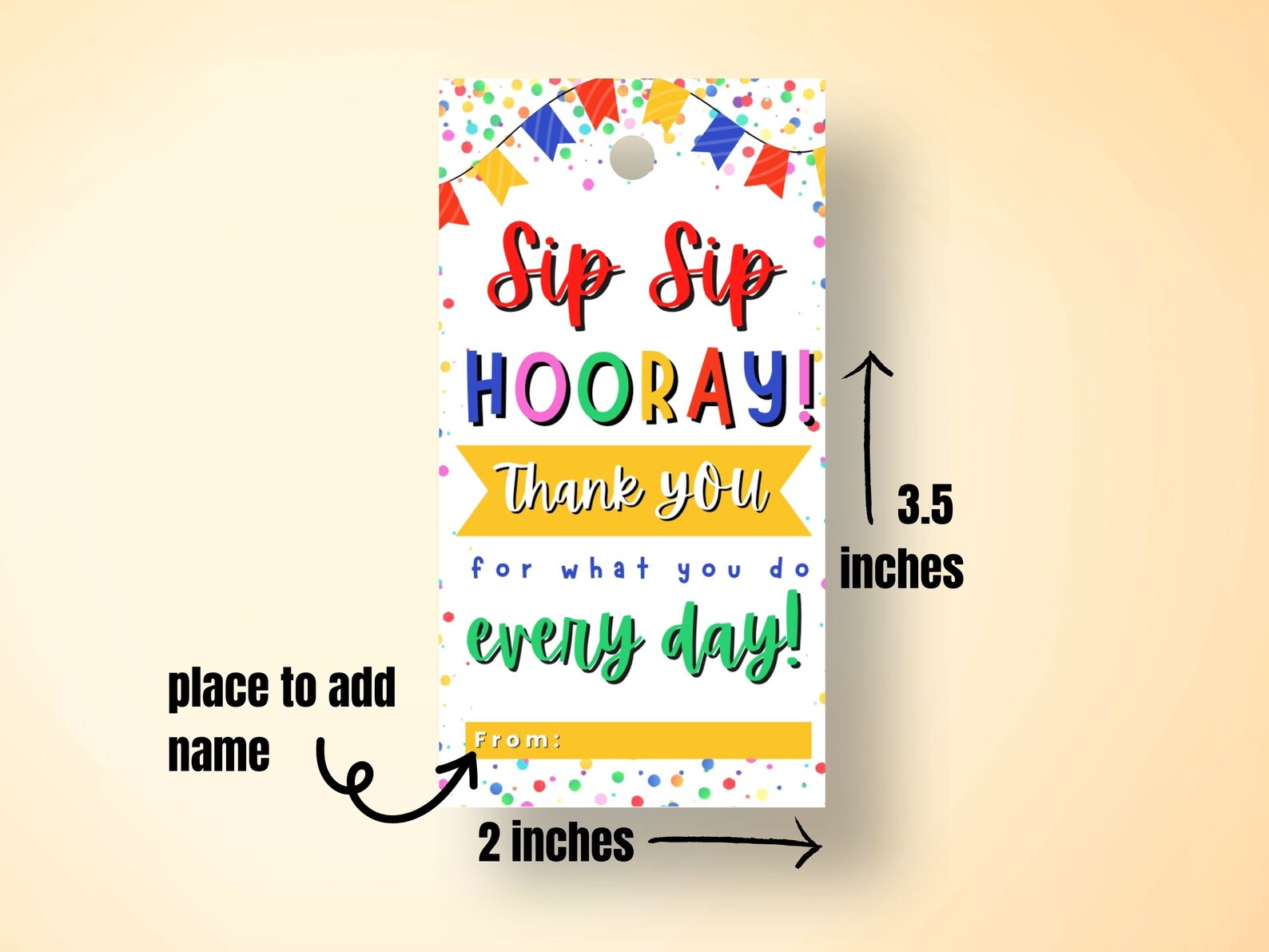 Sip Sip Hooray Appreciation Gift Tag Printable Sip Sip Hurray Employee ...