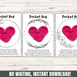 Printable Card for Pocket Hug Pocket Hug Heart Card Template Card ...