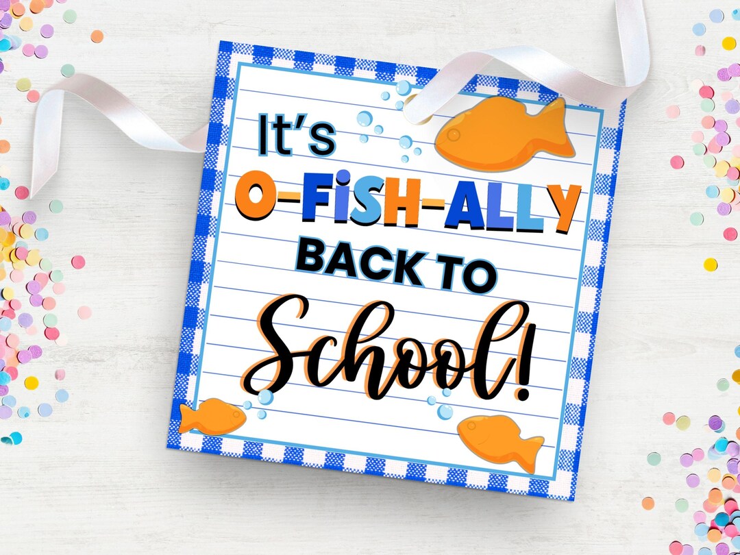 Back to School Goldfish Snack Tag Printable First Day of School Gift ...