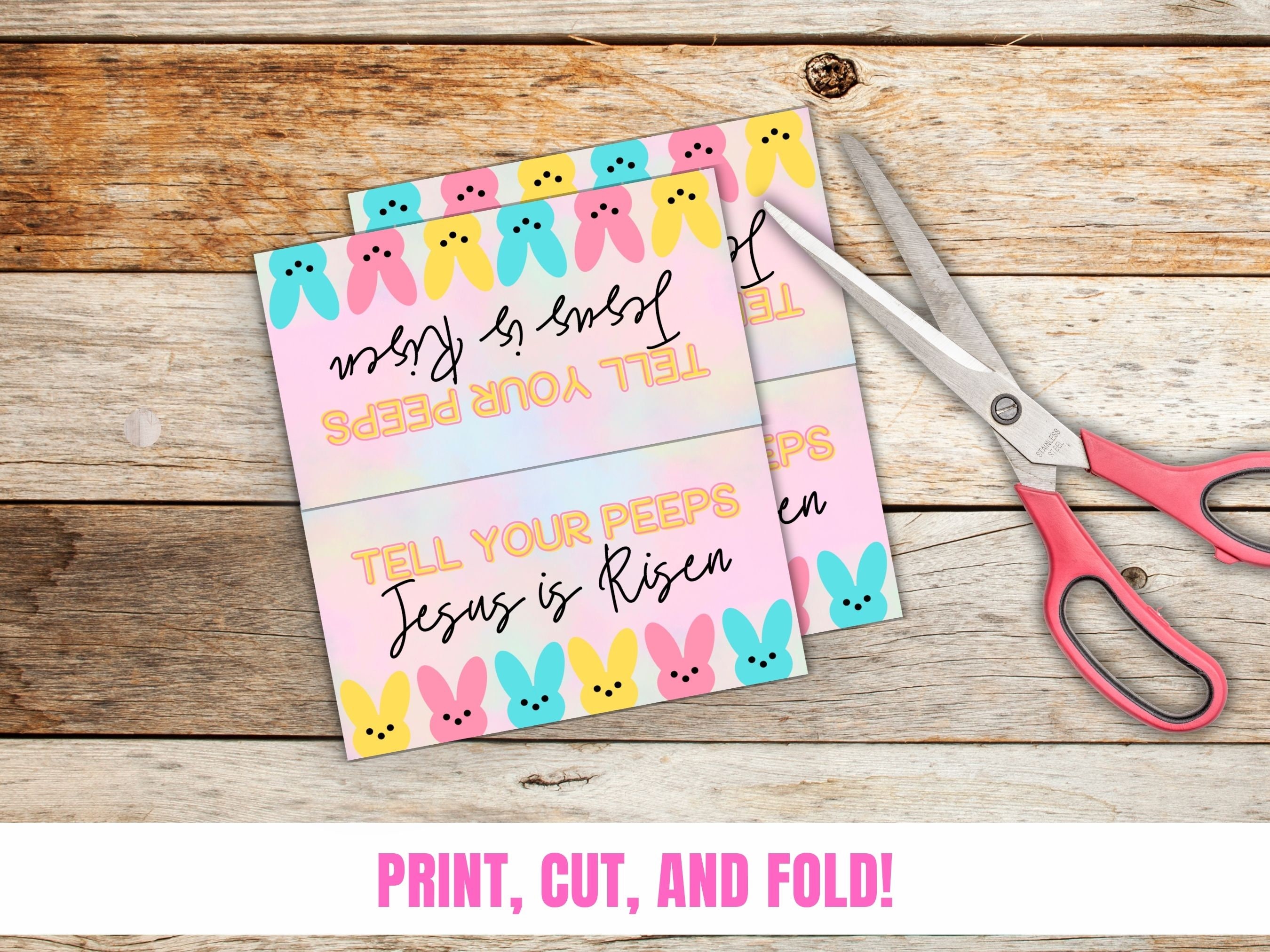 Jesus is Risen Tell Your Peeps Treat Bag Toppers, Easter Treat Bag ...