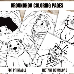 Printable Groundhog Day Coloring Pages, Kids Groundhog Coloring Sheets ...