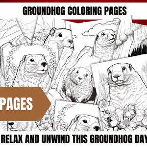 Printable Groundhog Day Adult Coloring Pages, Groundhog Coloring Sheets ...