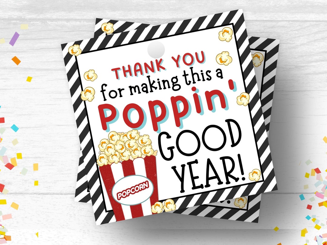 End of the Year Popcorn Tag Teacher Appreciation Tag End of Year Last ...