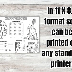 Easter Placemat Printables, Easter Printables Church, Easter Coloring ...