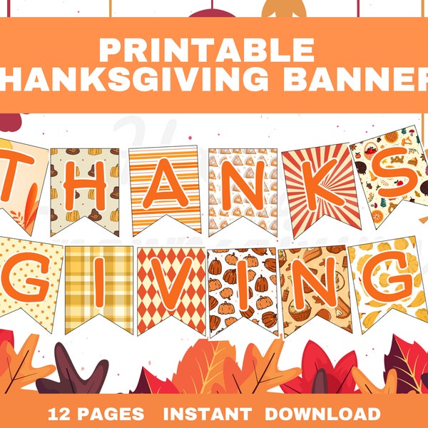 Thanksgiving Banner - Etsy