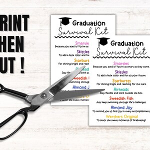 Graduation Survival Kit Gift Tags Printable Graduation Day Survival Kit ...