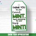 Mint Tags Staff Appreciation Teacher Appreciation Gift Tags Chewing Gum ...