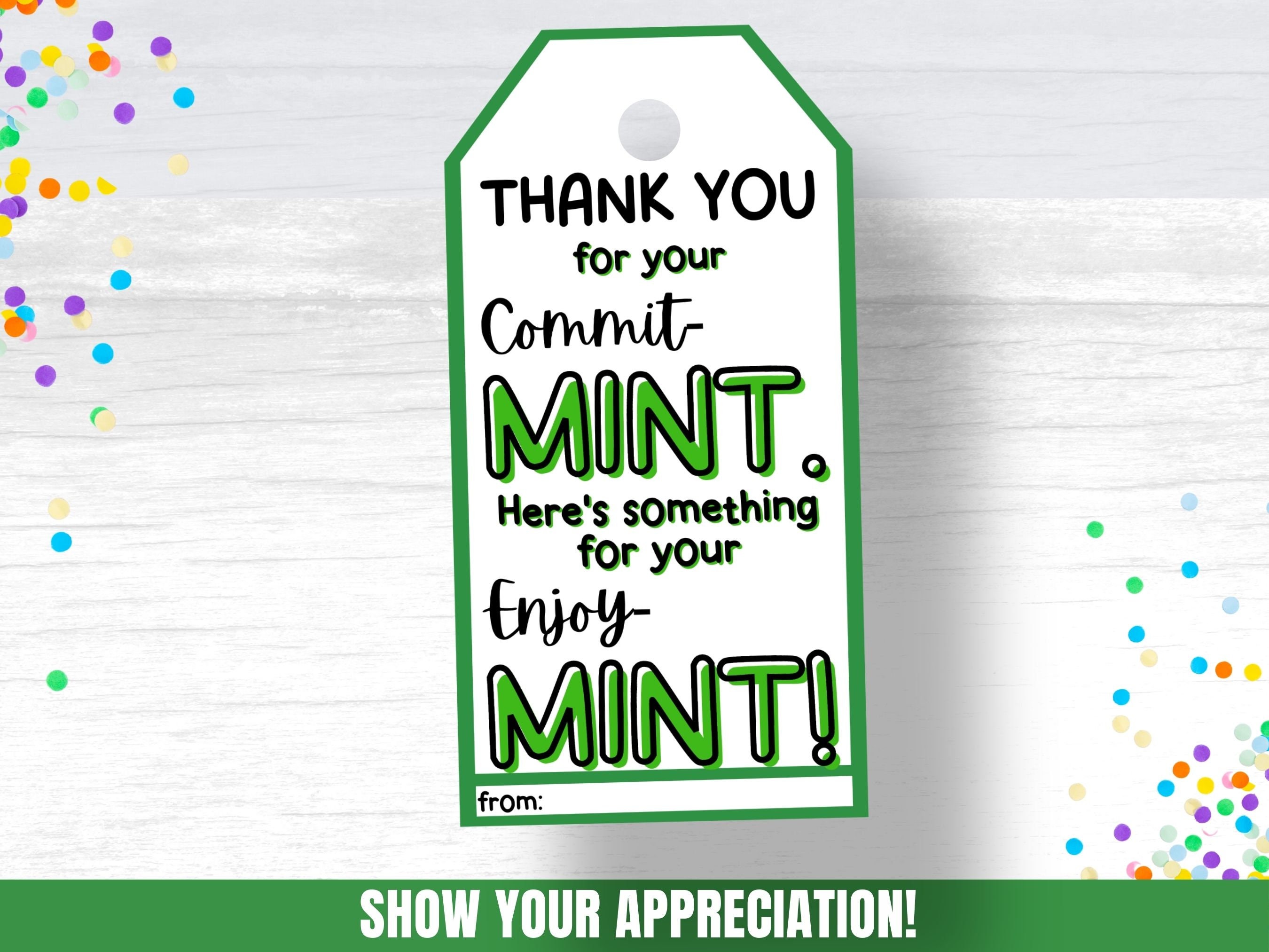 Mint Tags Staff Appreciation Teacher Appreciation Gift Tags Chewing Gum ...