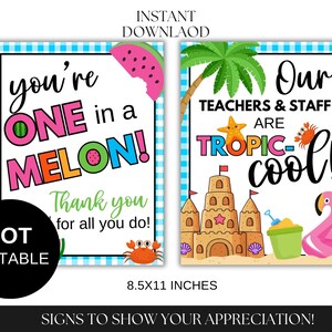 Beach Teacher Appreciation Sign Bundle Theme Ideas Weekly Theme Beach ...