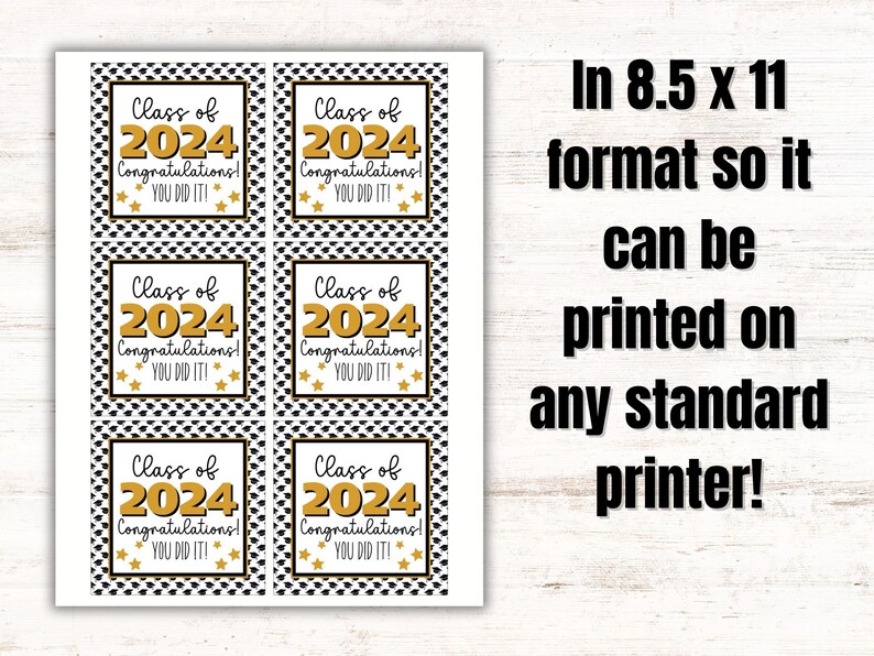 2024 Graduation Tags Printable Gift Tags Class of 2024 Tags Grad Party ...