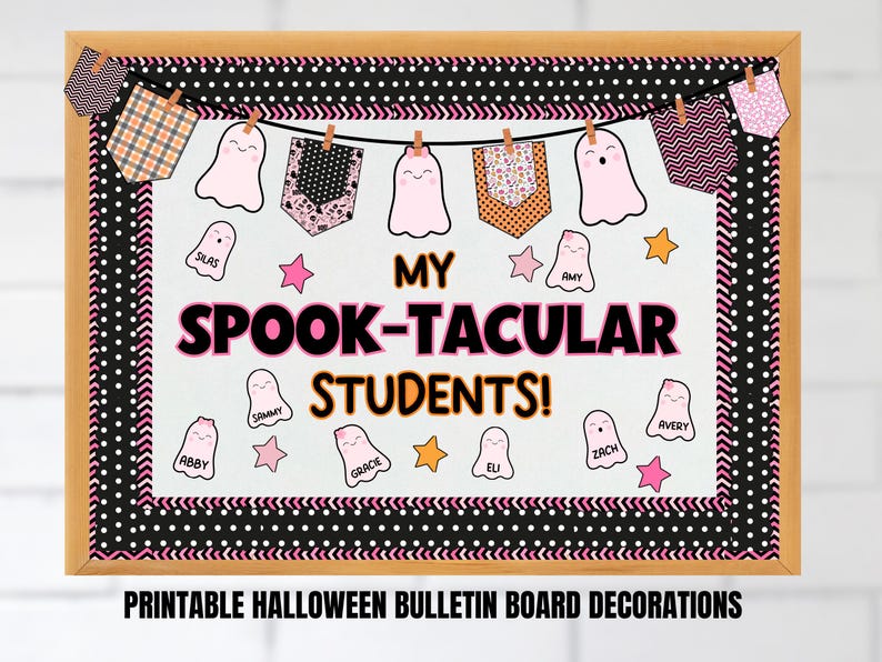 Printable Halloween Bulletin Board Printable Class Decoration Halloween ...