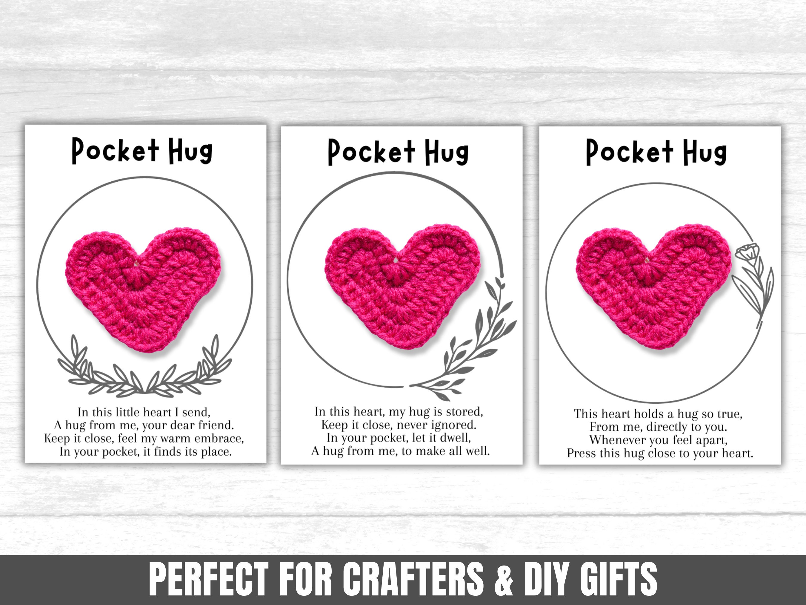 Pocket Hug Template Printable Card for Pocket Hug Pocket Hug Heart Card ...