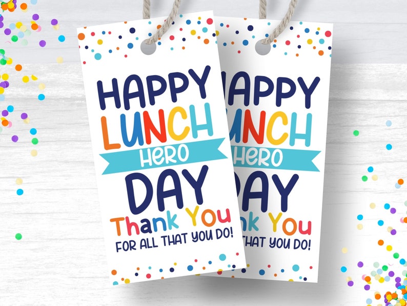 Lunch Hero Day Gift Tag Printable Lunch Hero Thank You Tag Lunch Hero ...